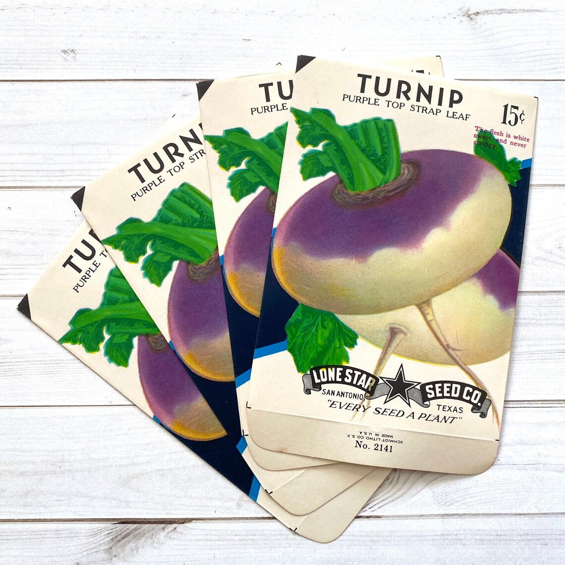 Vintage Vegetable Seed Packets EMPTY Turnip Set of 4 | Etsy