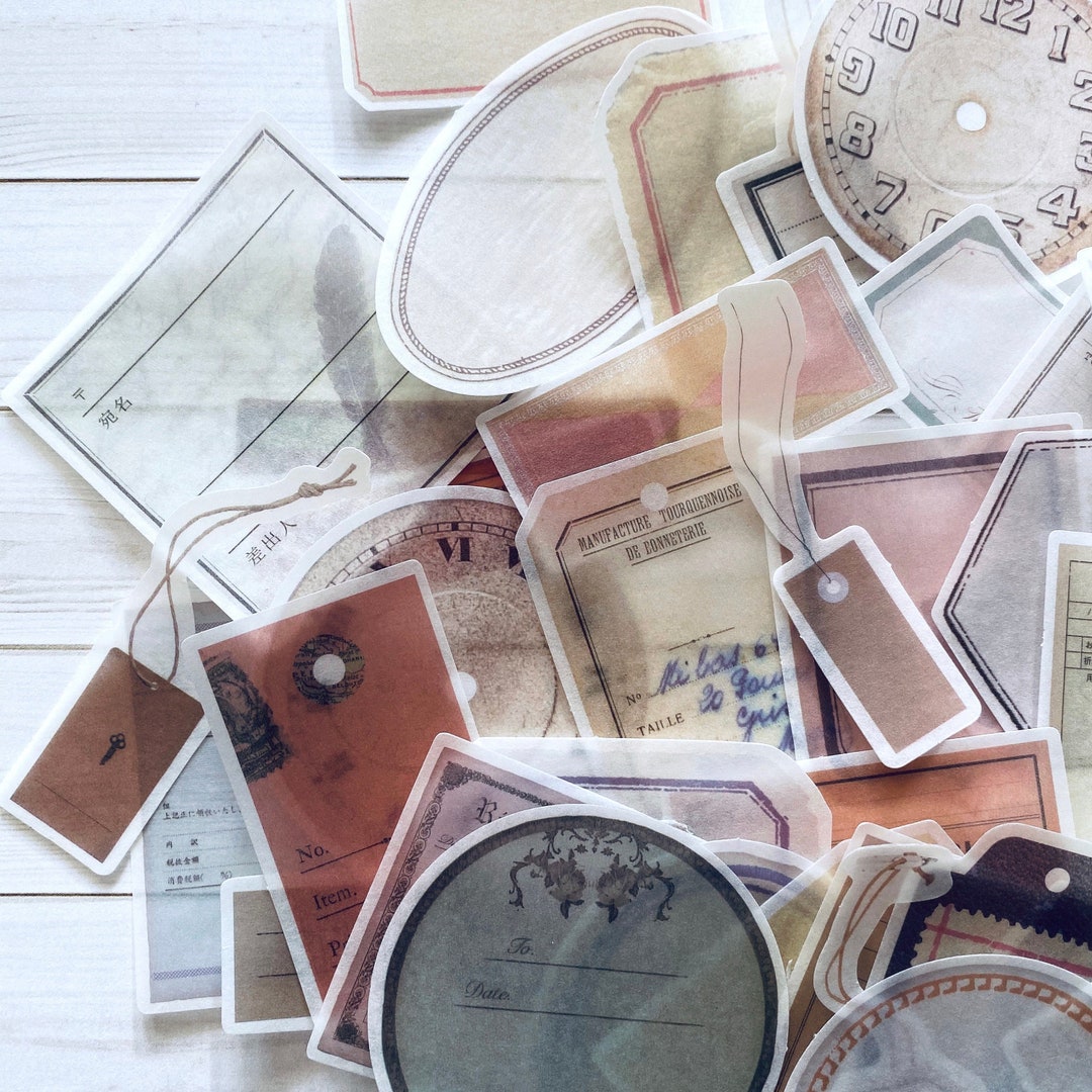 Label and Tag Stickers - Set of 40 - Label Ephemera, Junk Journal Paper ...