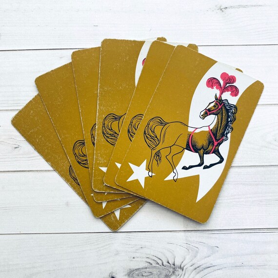 Vintage Horse Playing Cards Set of 6 Vintage Cards - Etsy