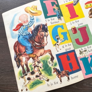 Vintage ABC Alphabet Picture Book Children's Book, 1950s Merrill Book ...