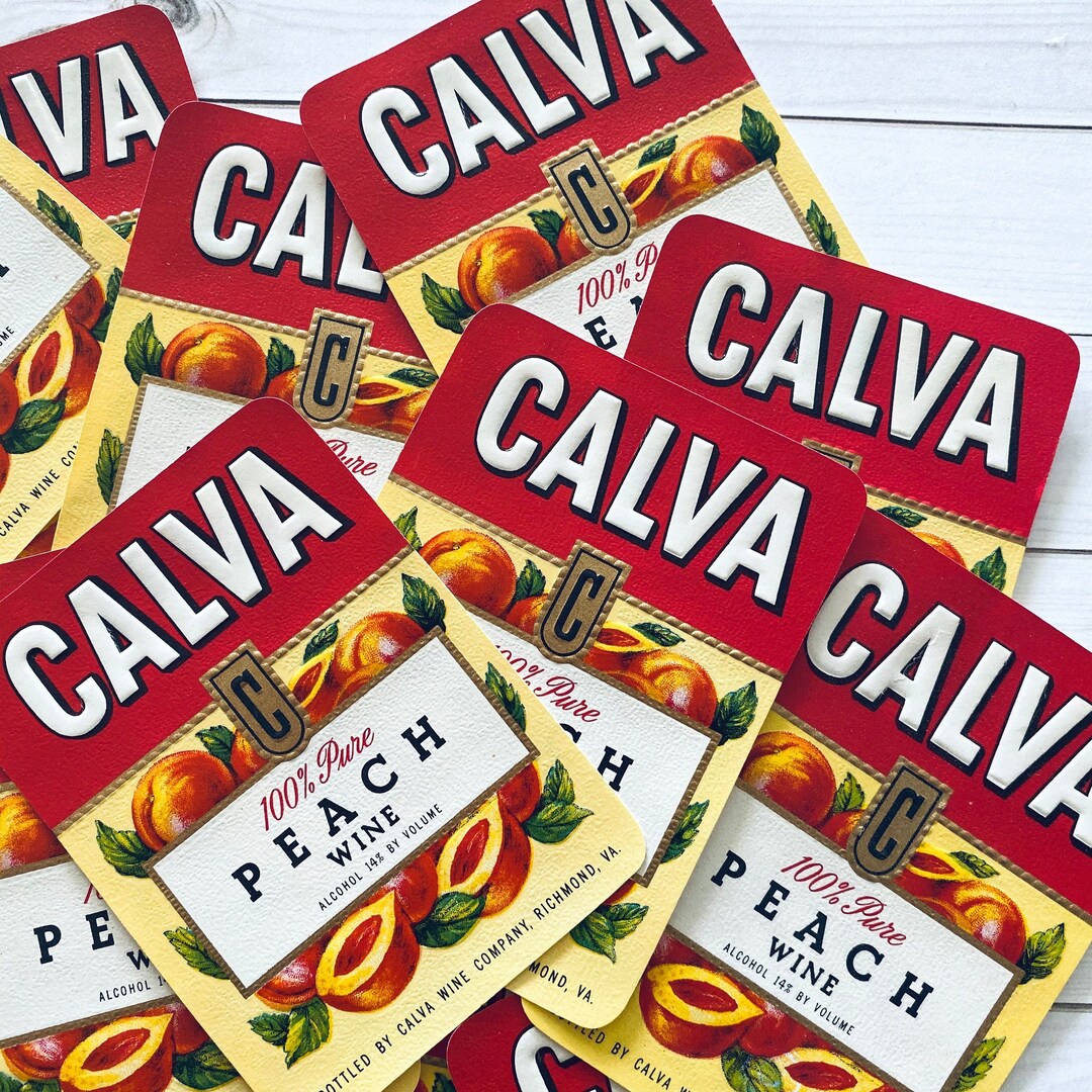 Vintage Calva Peach Wine Drink Labels - Set of 5 - Junk Journal Paper ...