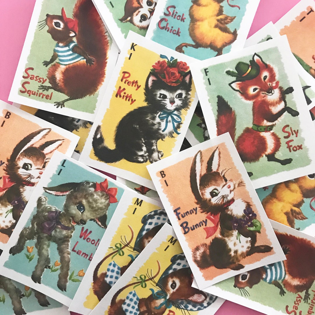Animal Rummy Stickers - Set of 22 - Handmade Junk Journal Stickers - Etsy