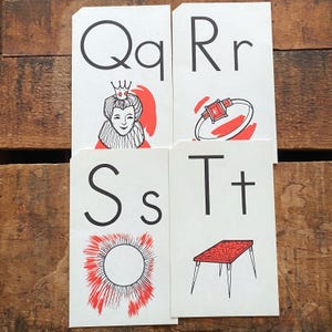 Vintage 1950s Milton Bradley Alphabet Flash Cards Full Alphabet, 26 ...