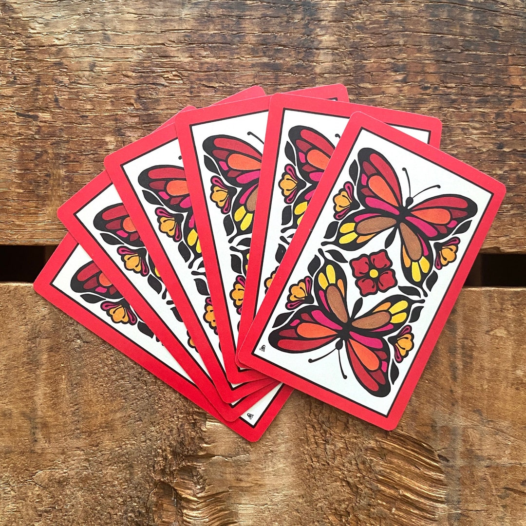 Vintage Butterfly Playing Cards - Set of 6 - Scrapbooking Paper ...