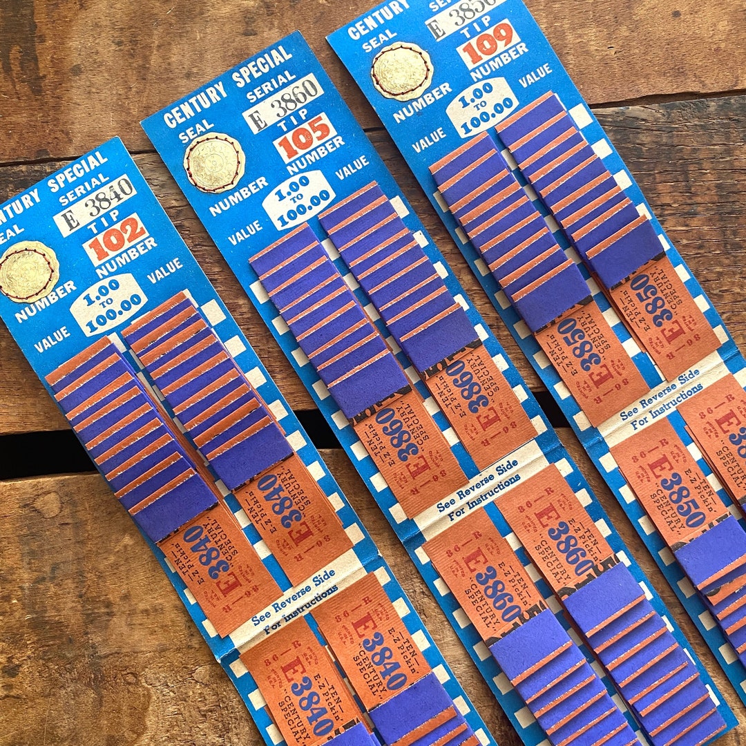 Vintage Unused Bingo Pull Tabs Card - Select Option - Junk Journal ...