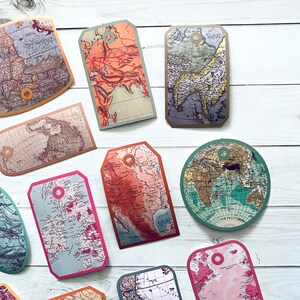 World Map Stickers - Set of 15 - Junk Journal Stickers, Paper Ephemera ...