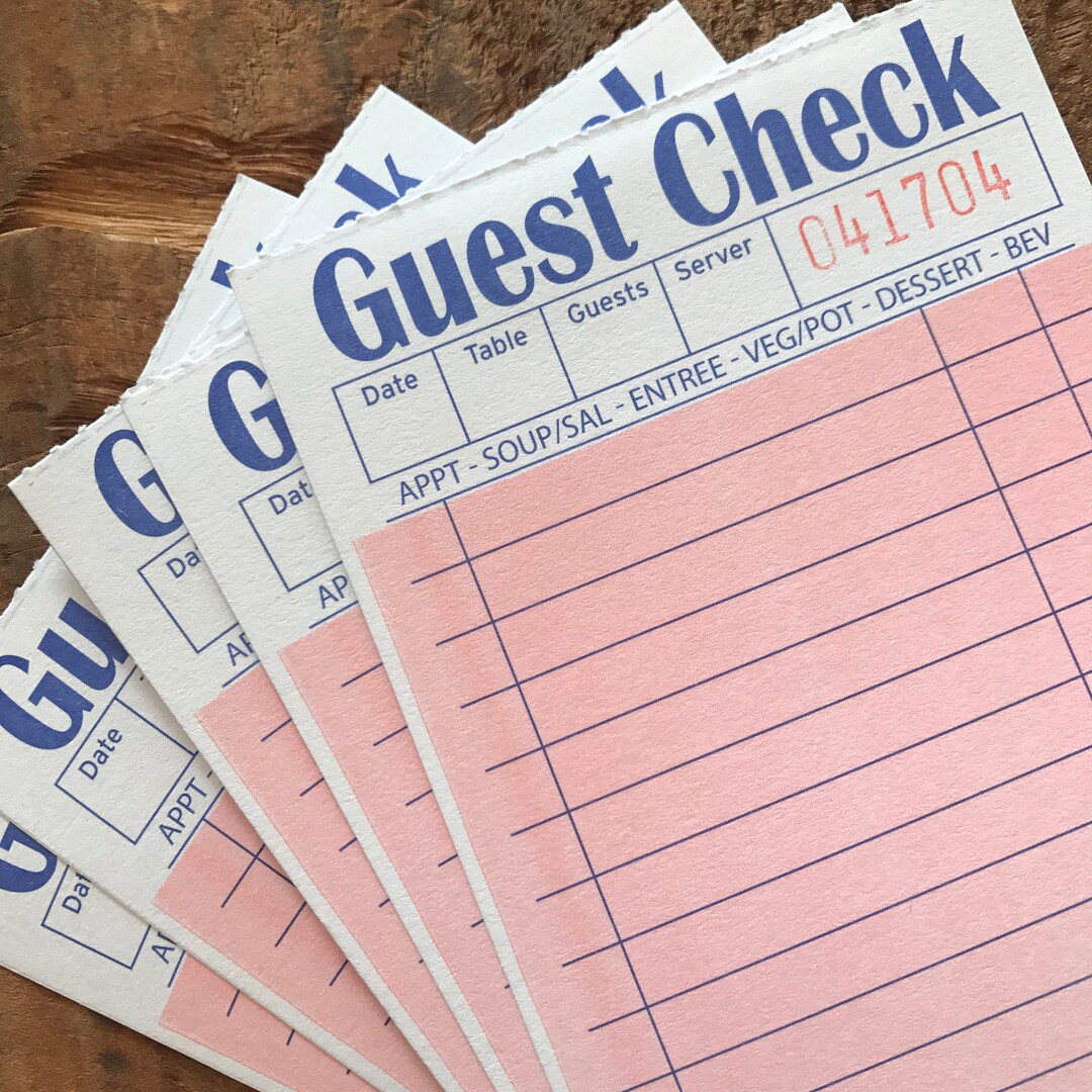 Pink Guest Checks - Set of 25 - Junk Journal, Paper Ephemera, Planner ...