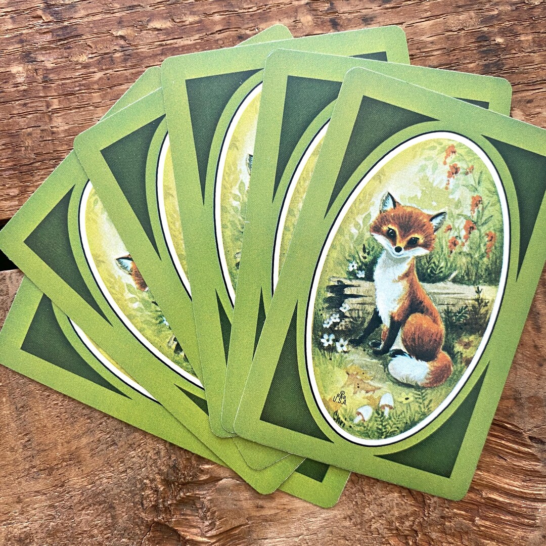 Vintage Fox in Nature Playing Cards - Set of 6 - Etsy