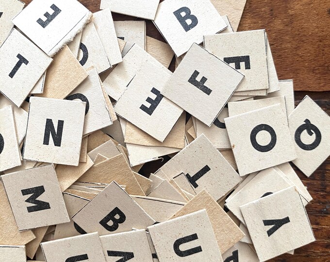 Vintage Letter Cardboard Cutouts - 150 Assorted Letters - Letter Tiles ...