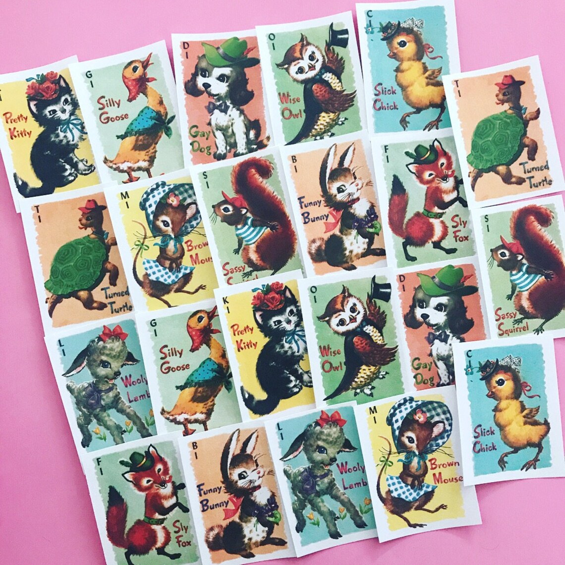 Animal Rummy Stickers - Set of 22 - Handmade Junk Journal Stickers - Etsy