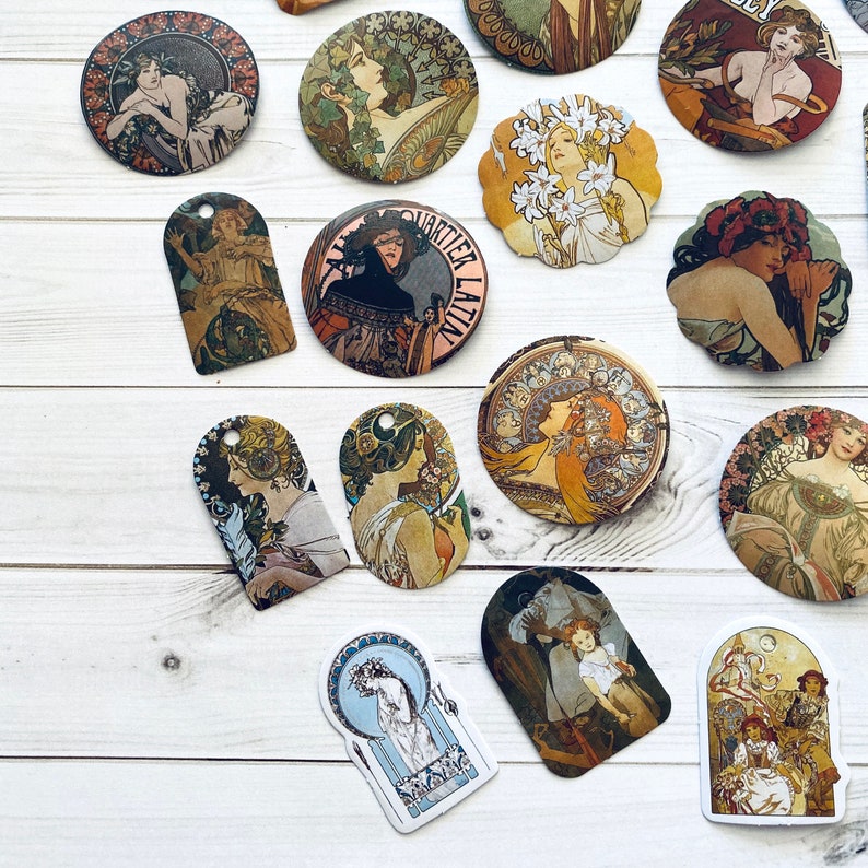 Art Deco Stickers Set of 46 Small Journal Sticker Face - Etsy