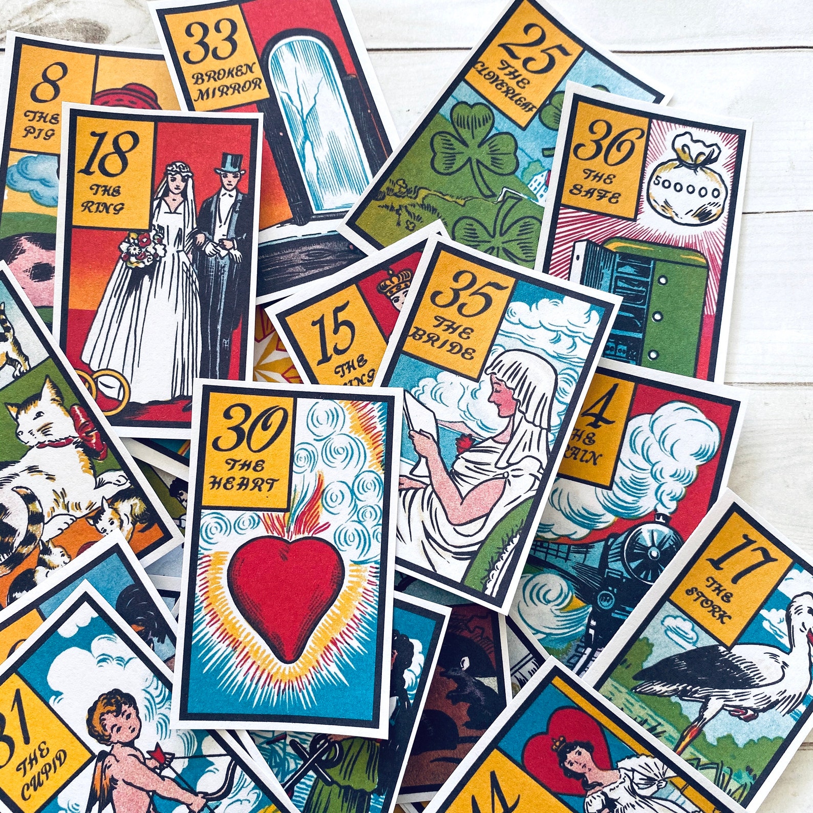 Vintage Tarot Card Stickers Set of 36 Handmade Stickers - Etsy