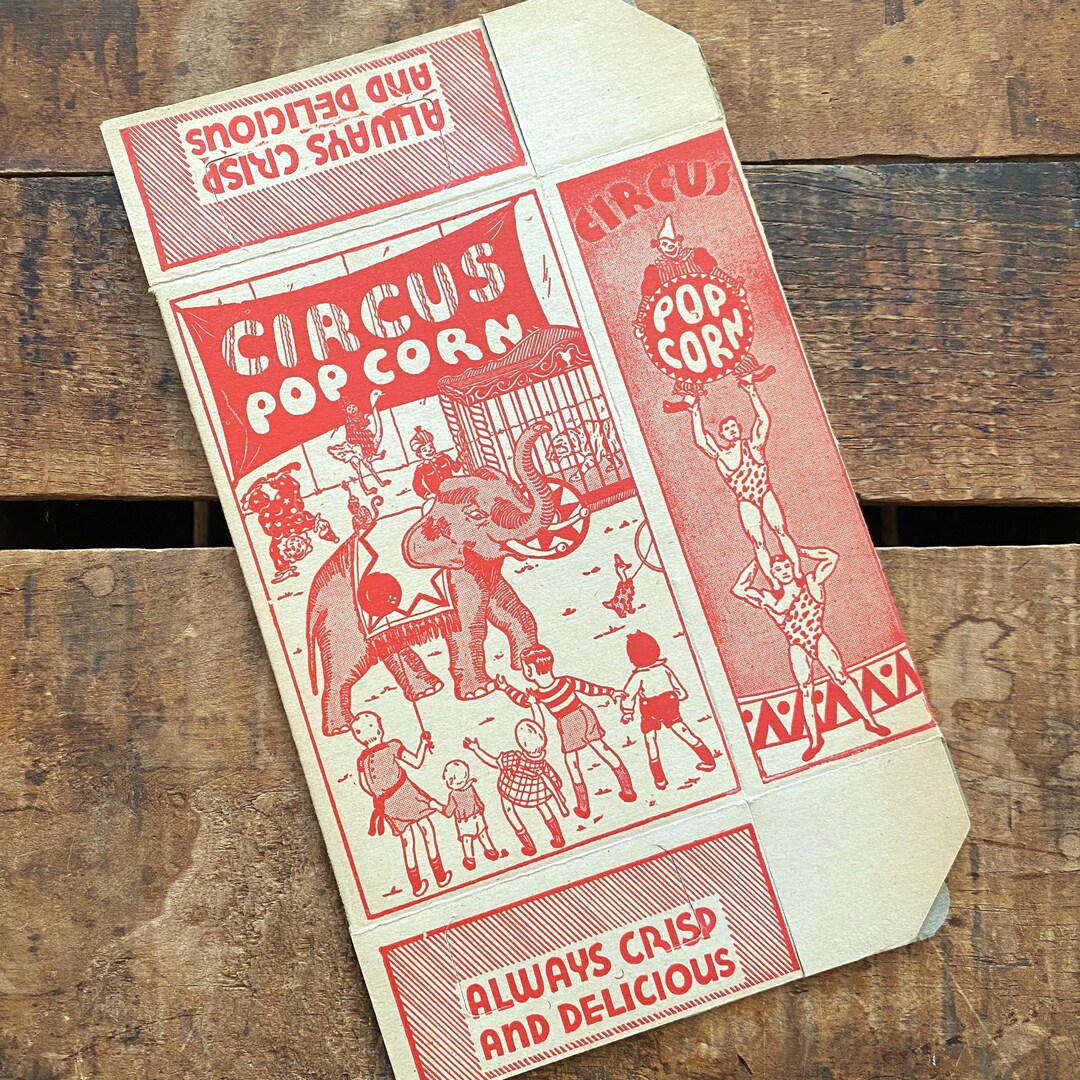 Vintage Unused Popcorn Box - 1 Box - NOS Novelty Packaging, Paper ...