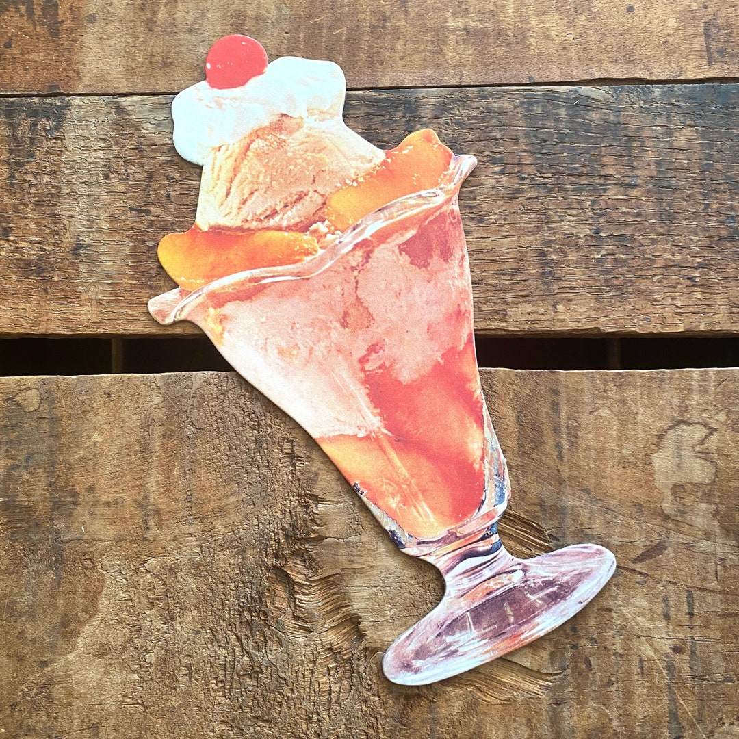 Vintage Ice Cream Sundae Cardboard Die Cut - NOS Vintage Novelty Paper ...