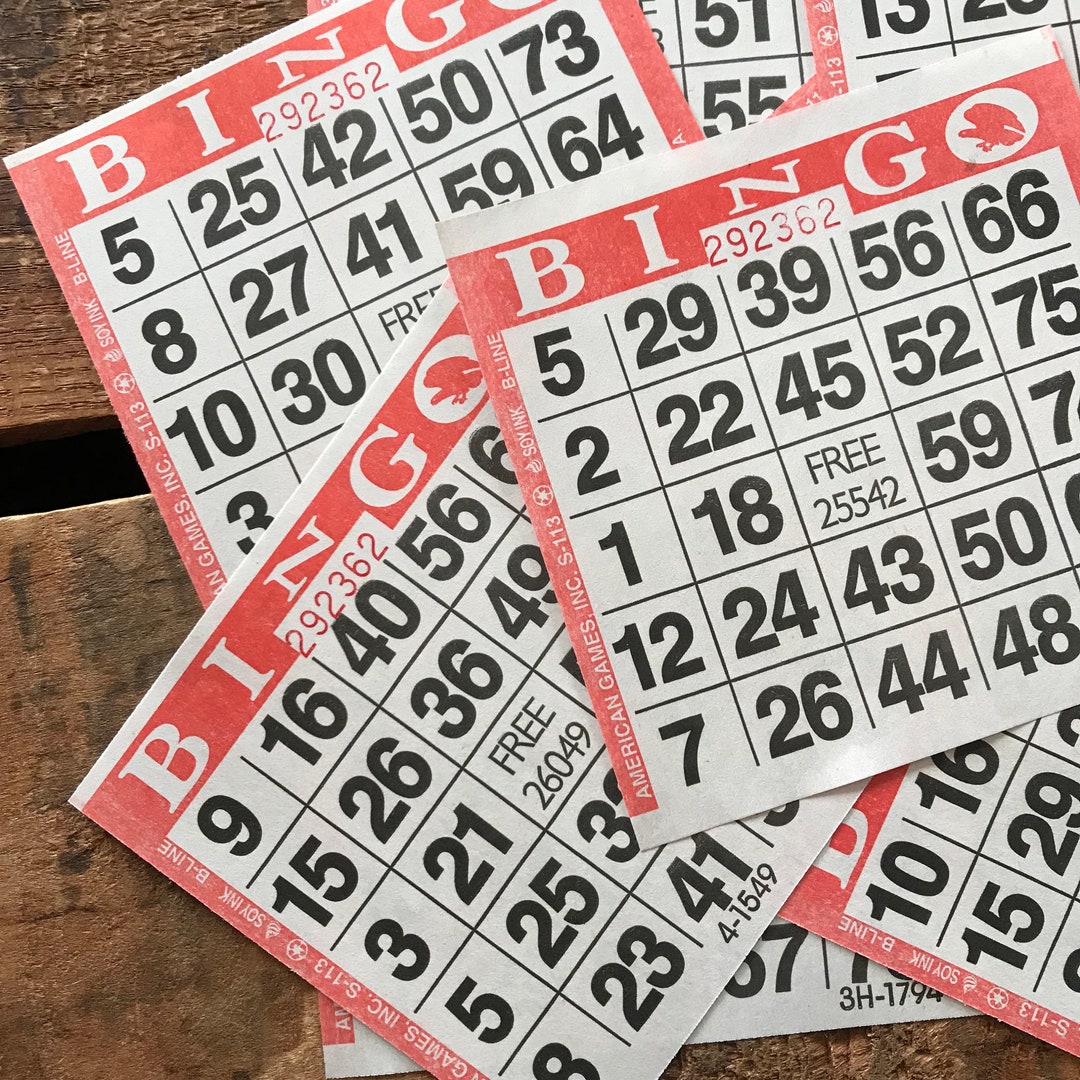 Red Bingo Cards - Set of 20 - Bingo Sheets, Junk Journal Paper, Journal ...