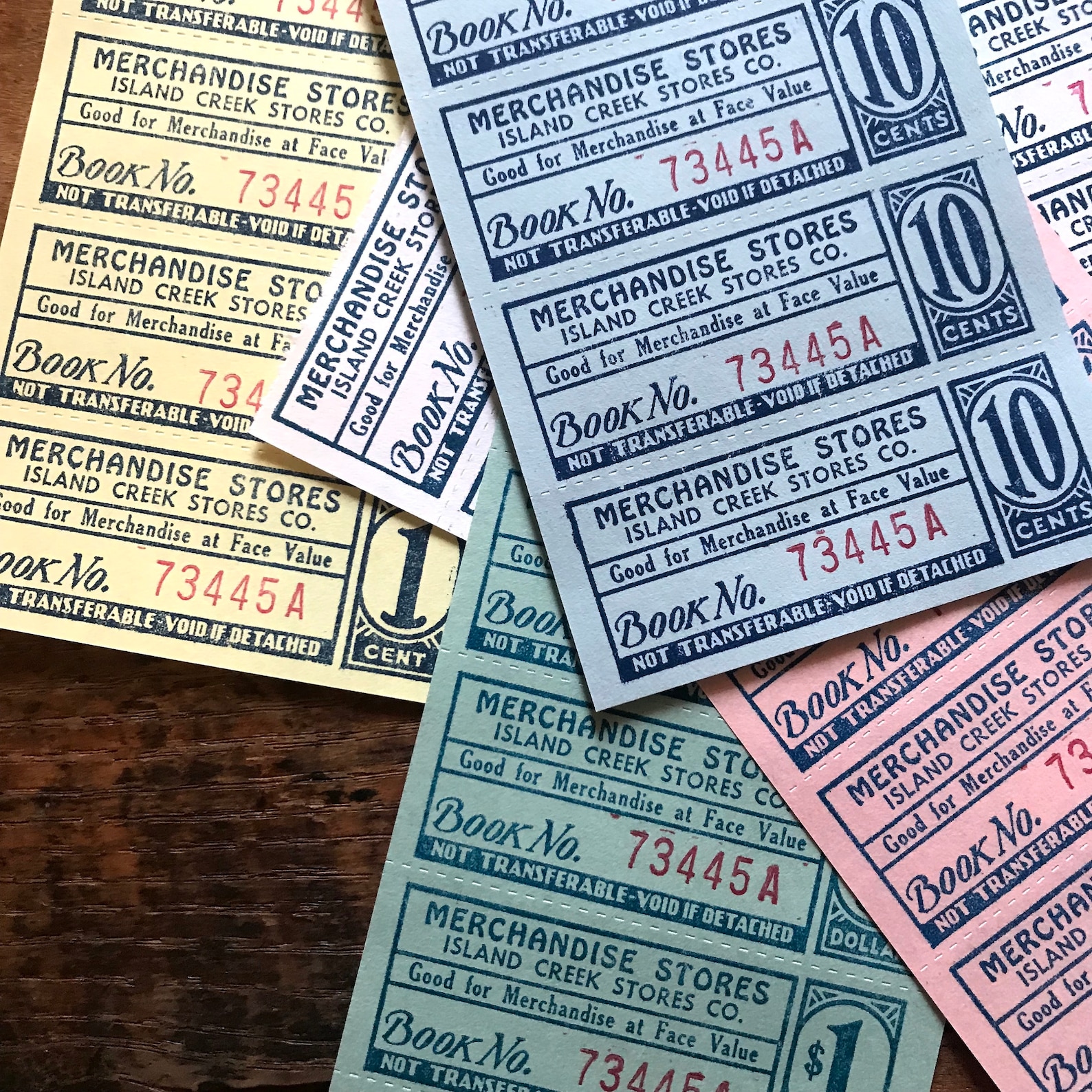 Vintage Merchandise Tickets 8 Sheets 40 Tickets Vintage - Etsy