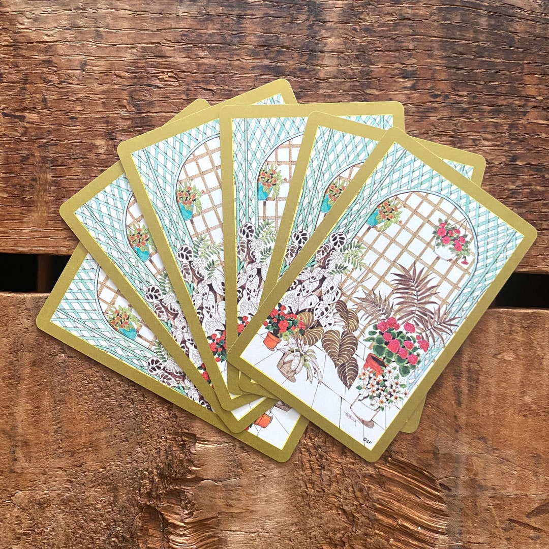 Vintage Room With Plants Playing Cards - Set of 6 - Etsy