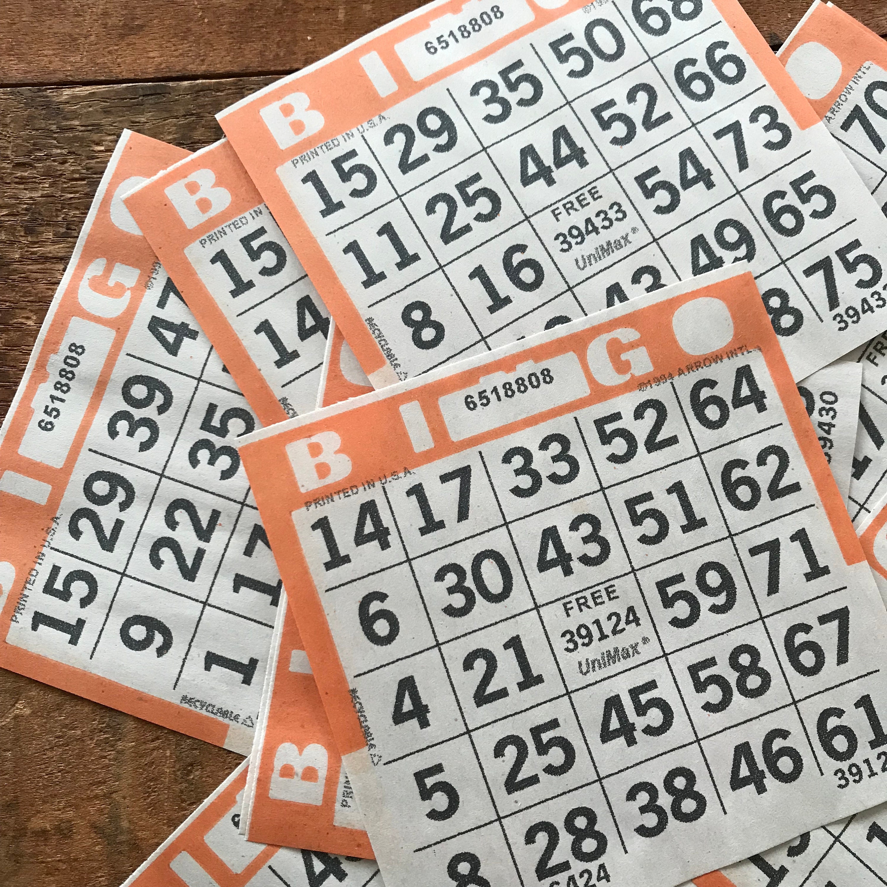 Orange Bingo Cards Set of 20 Bingo Sheets Junk Journal | Etsy