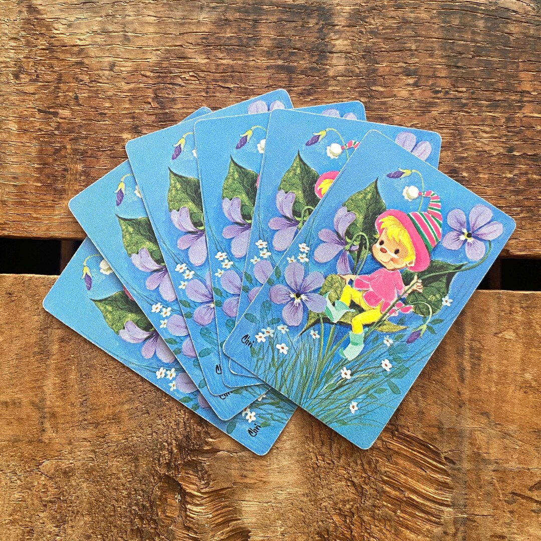 Vintage Kitsch Elf Playing Cards - Set of 6 - Etsy UK