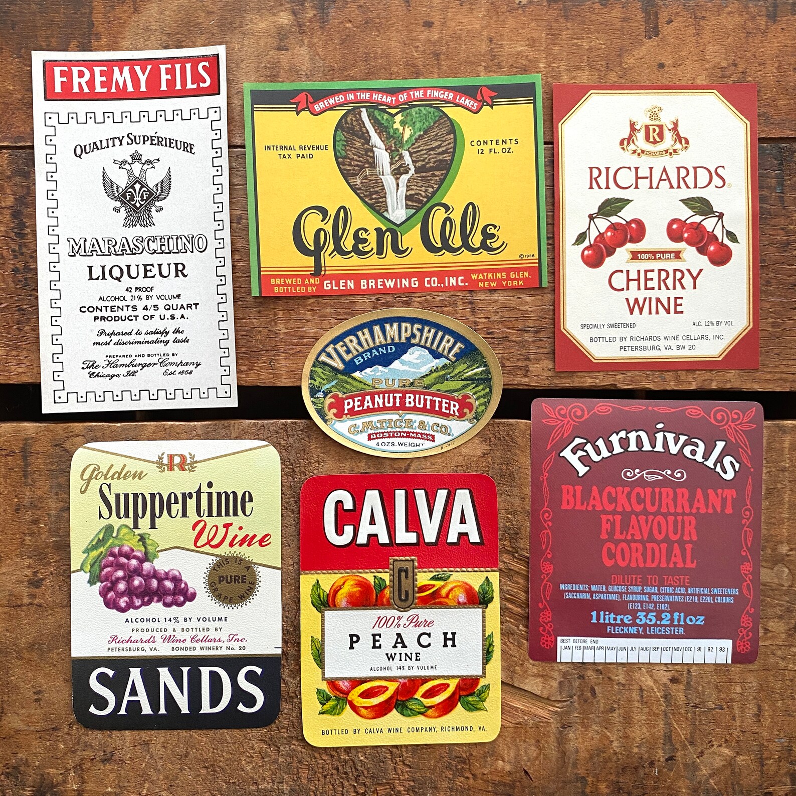 Vintage Assorted Labels Lot - Set of 27 - Paper Ephemera, Alcohol Food ...