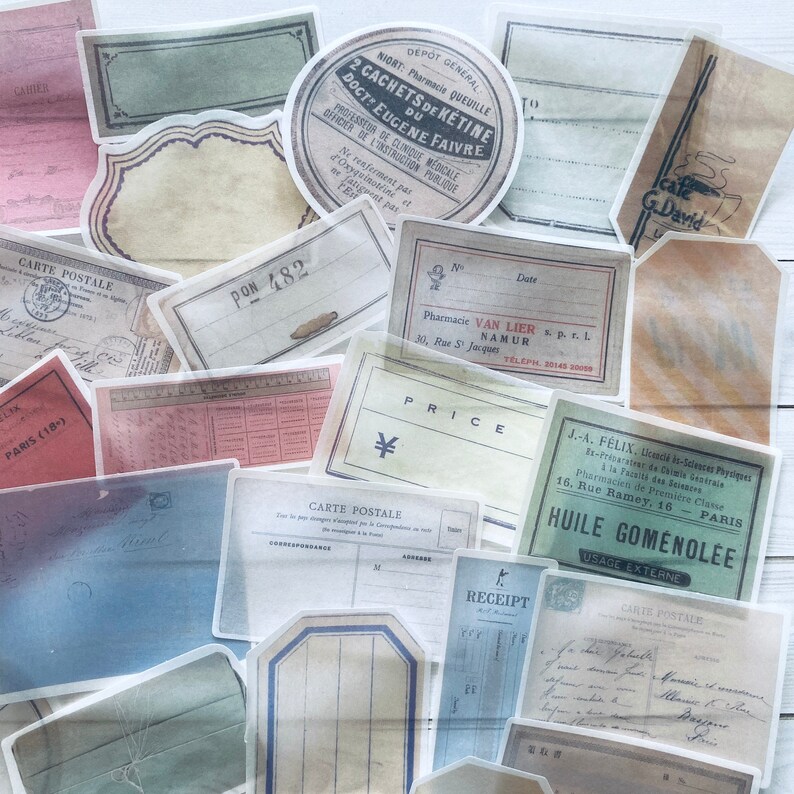 Label and Tag Stickers Set of 40 Label Ephemera Junk - Etsy