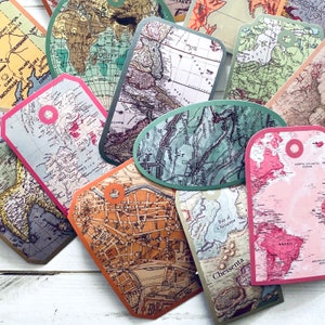 World Map Stickers - Set of 15 - Junk Journal Stickers, Paper Ephemera ...