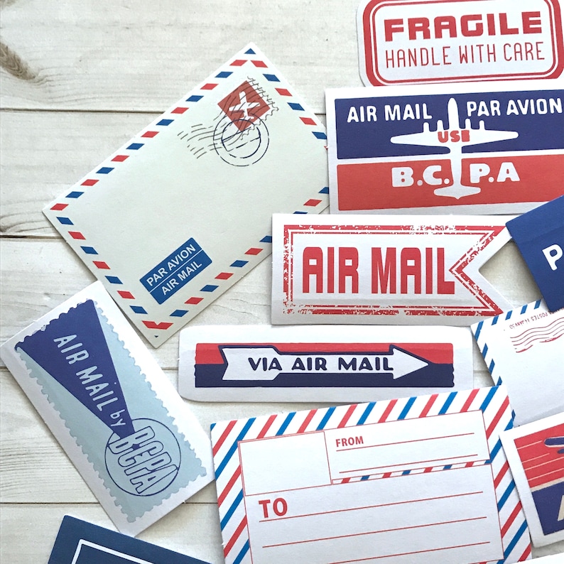 Air Mail Stickers Set of 20 Airmail Labels Par Avion | Etsy