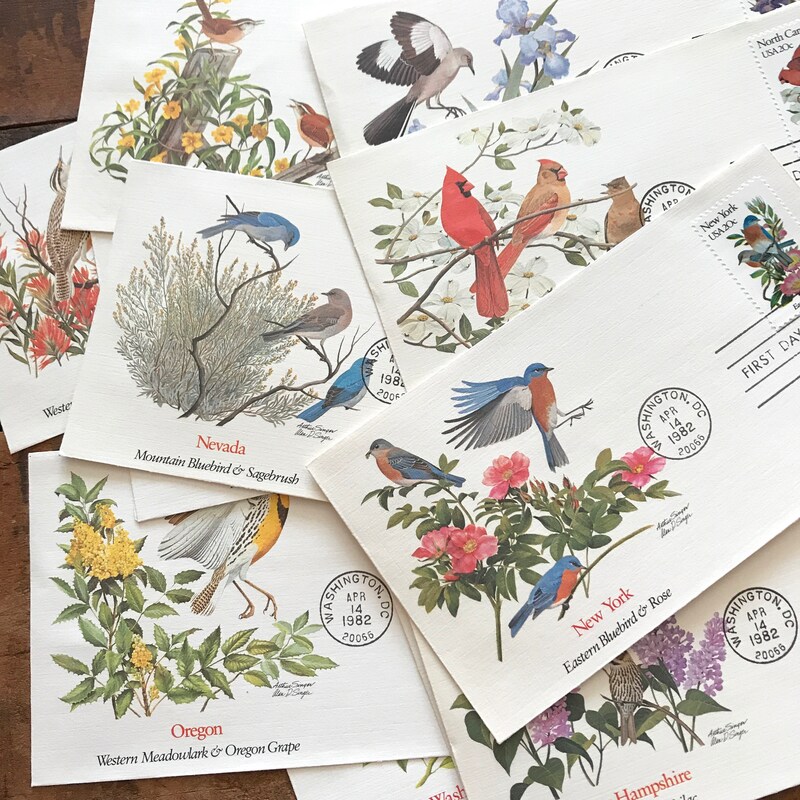 Vintage Bird Stamps - Etsy