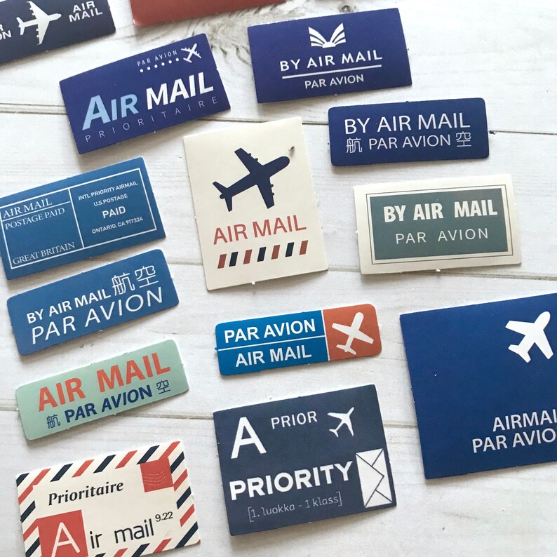 Air Mail Stickers Set of 45 Airmail Labels Par Avion | Etsy