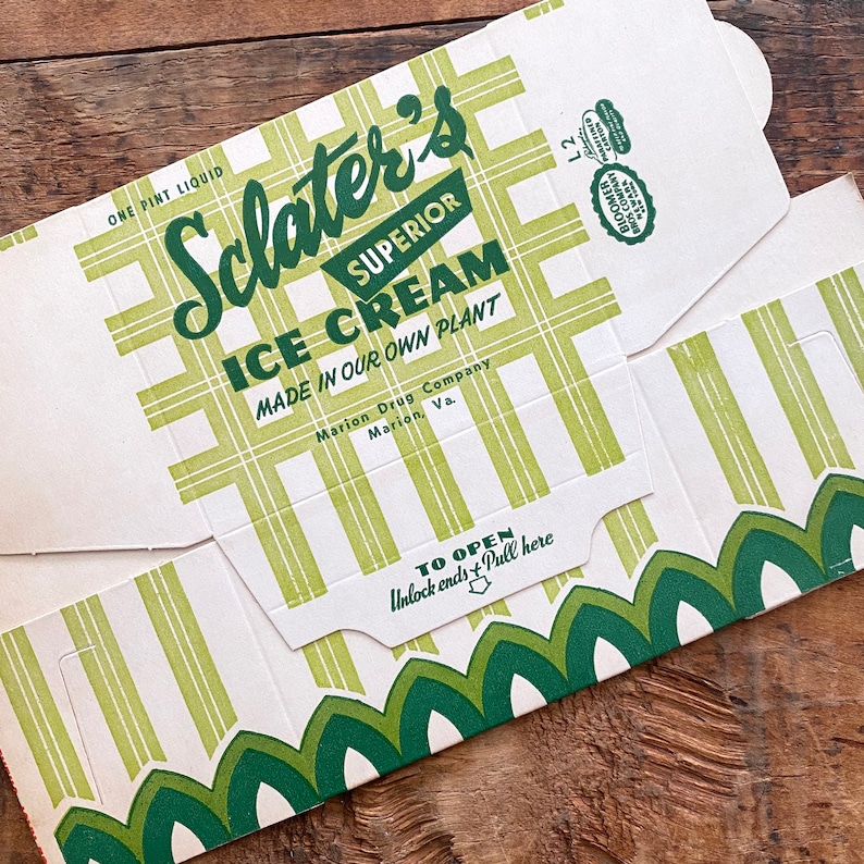 Vintage Ice Cream Box - 1 Box - Vintage Packaging, Novelty Ice Cream ...