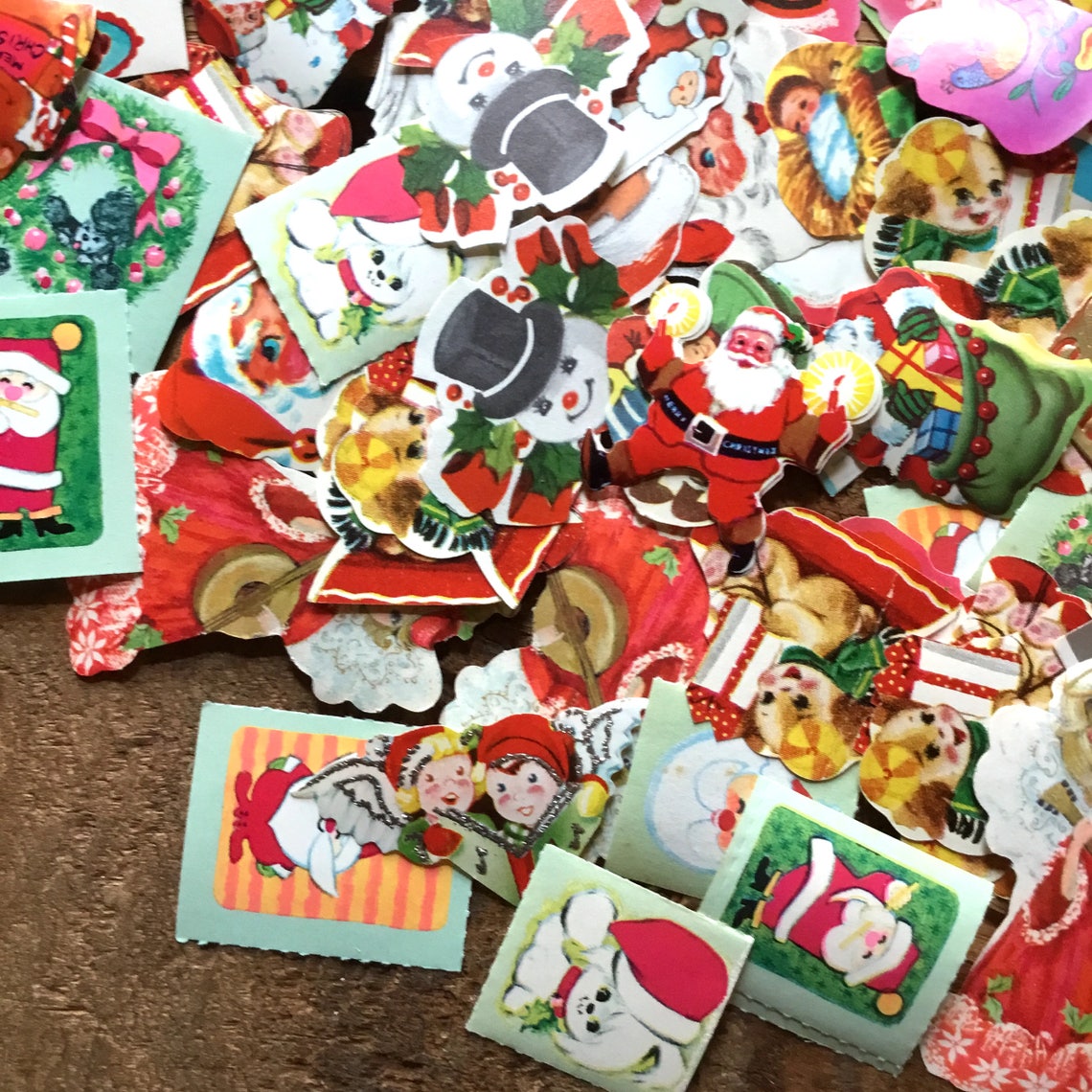 Vintage Christmas Seals Assorted Set of 15 Cute Christmas - Etsy