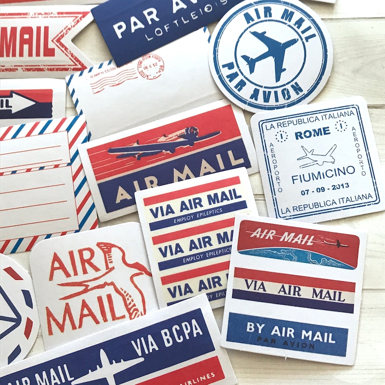 Air Mail Stickers Set of 20 Airmail Labels Par Avion | Etsy