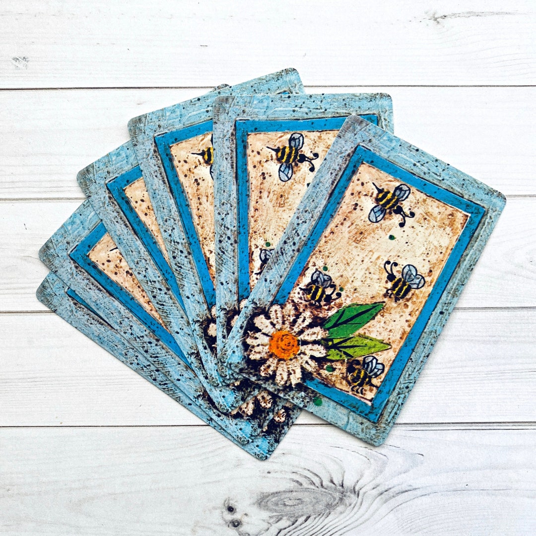 Vintage Playing Cards - Set of 6 - Vintage Flower Cards, Nature Playing ...
