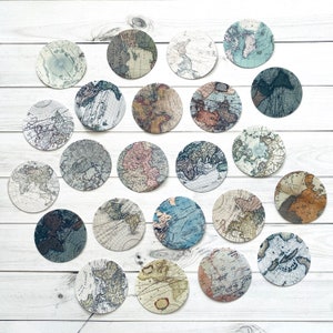 World Map Stickers - Set of 46 - Map Labels, Junk Journal Paper ...