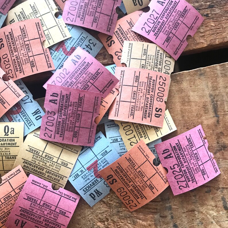 Vintage British Bus Tickets Set of 20 Vintage Tickets - Etsy