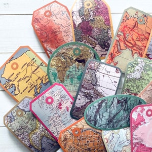 World Map Stickers - Set of 15 - Junk Journal Stickers, Paper Ephemera ...