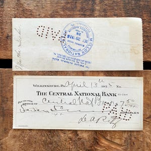 Vintage Bank Receipt Checks - Set of 8 - Junk Journal, Paper Ephemera ...