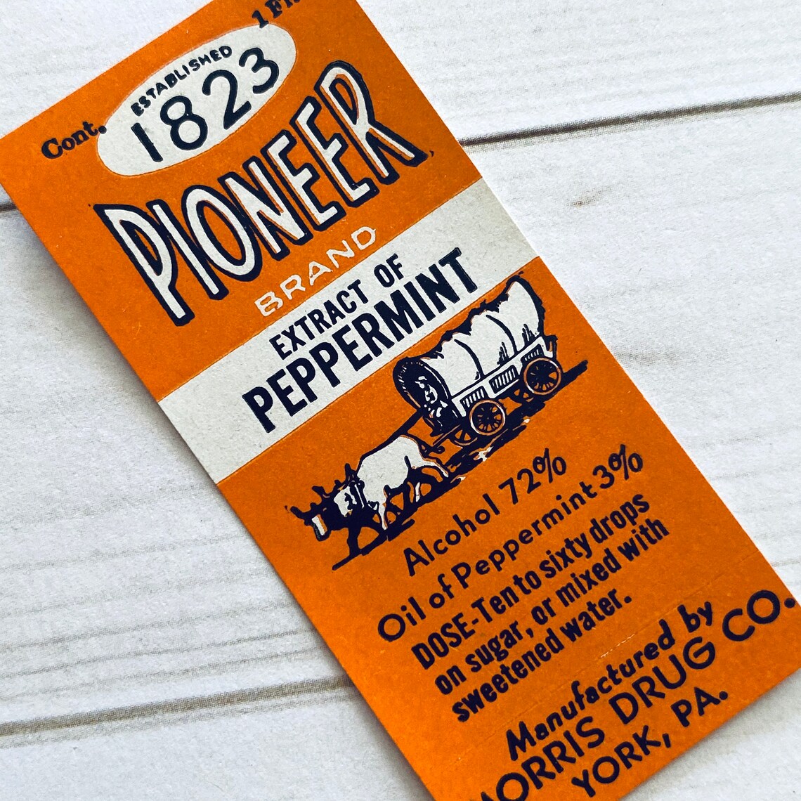 Vintage Labels Set of 5 Peppermint Labels NOS Labels | Etsy