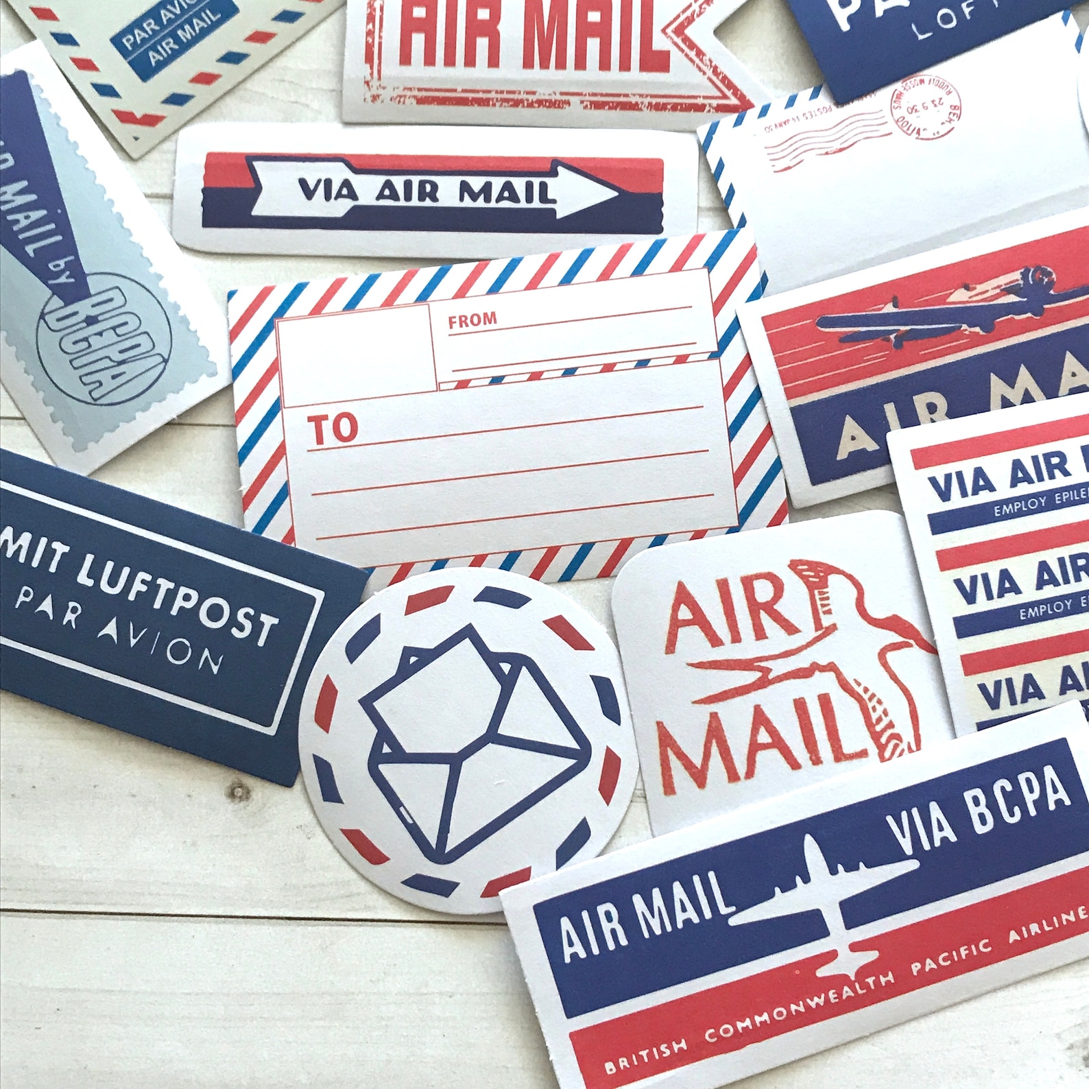 Air Mail Stickers Set of 20 Airmail Labels Par Avion | Etsy