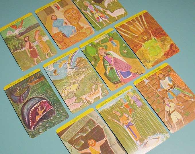Vintage Bible Stories Picture Cards - Set of 10 - Old Testament ...