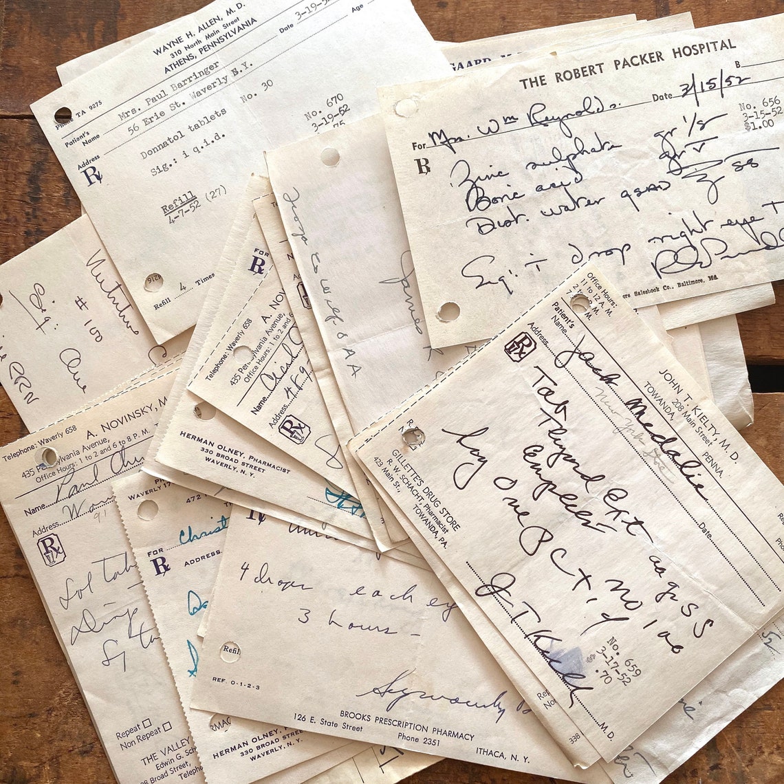 Vintage Handwritten Pharmacy Prescriptions 30s 40s 50s 60s - Set of 20 ...