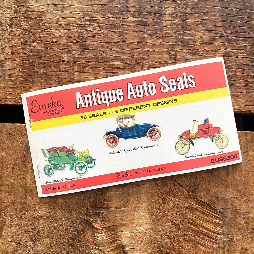 Vintage Eureka Auto Seals - Book of 36 Seals - Vintage Car Stickers ...