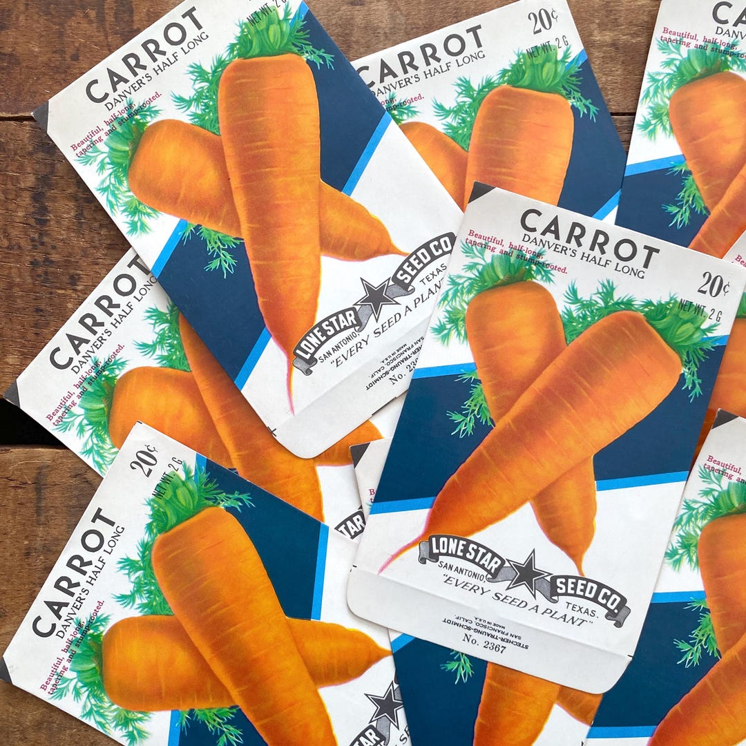 Vintage Vegetable Seed Packets EMPTY - Carrot - Set of 4 - Vintage ...