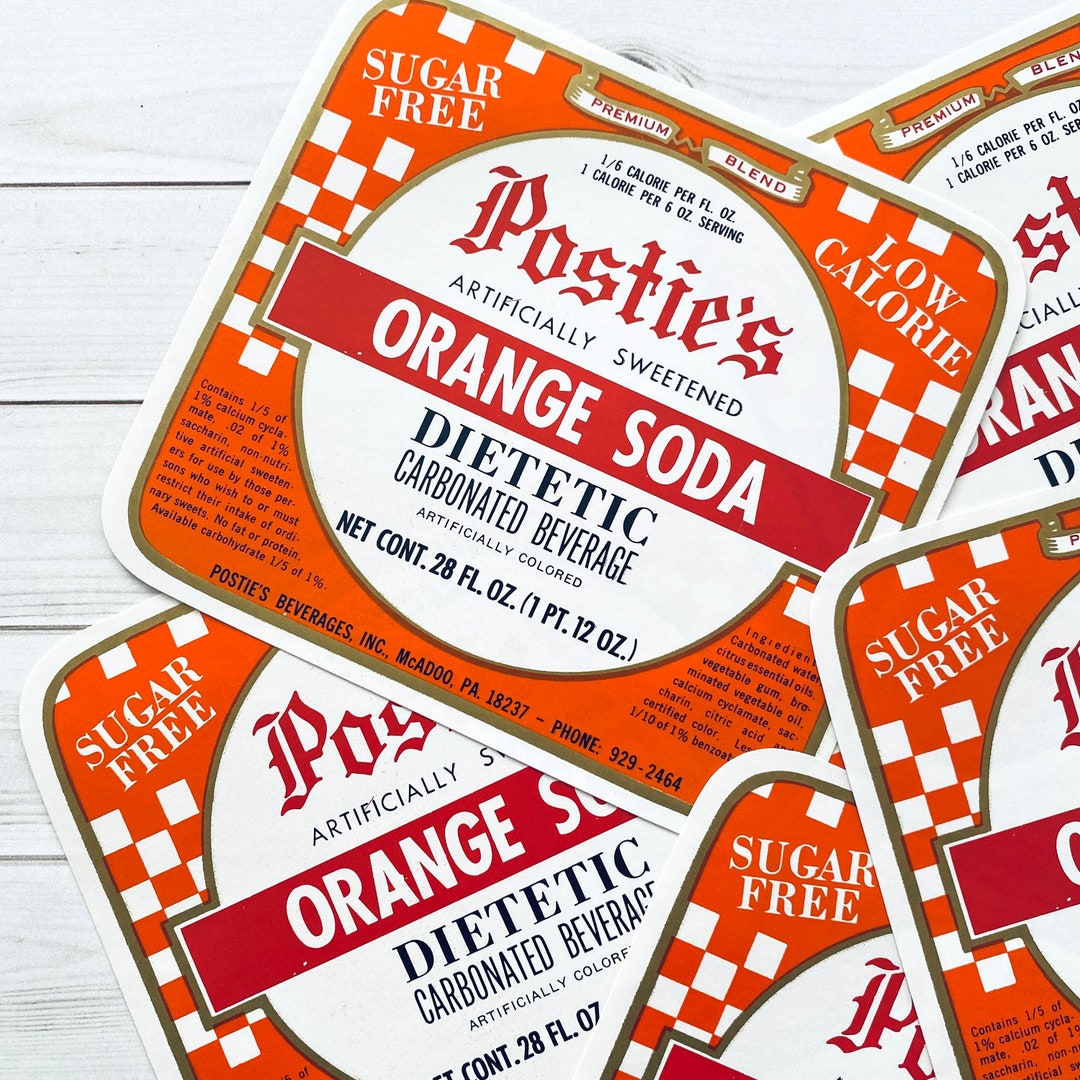 Vintage Soda Labels Set of 5 Vintage Labels, NOS Labels, Junk Journal ...