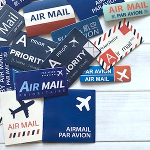 Air Mail Stickers - Set of 45 - Airmail Labels, Par Avion, Junk Journal ...