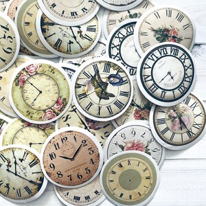 Clock Stickers - Set of 45 - Clock Face Dials, Junk Journal Paper ...