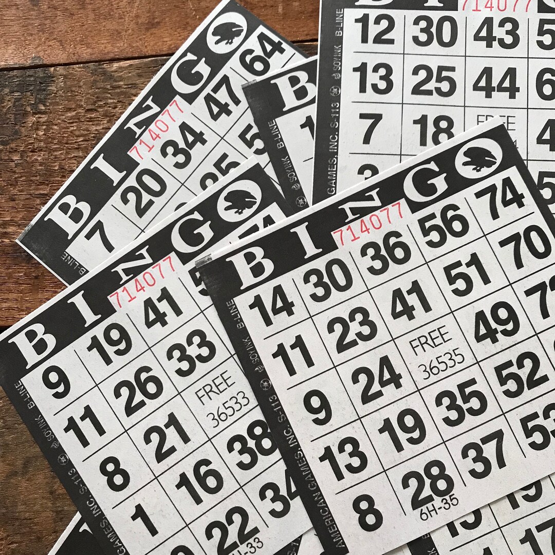 Black Bingo Cards - Set of 20 - Bingo Sheets, Junk Journal Paper ...