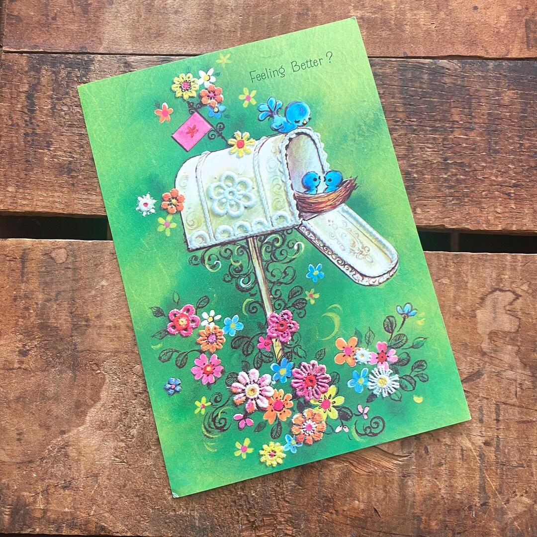 Vintage Unused Get Well Card Old Greeting Card, Paper Ephemera Junk ...