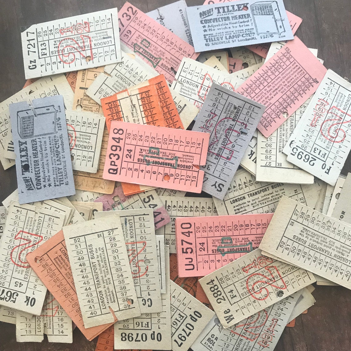 Vintage Bus Tickets Set of 20 Vintage Tickets Vintage | Etsy