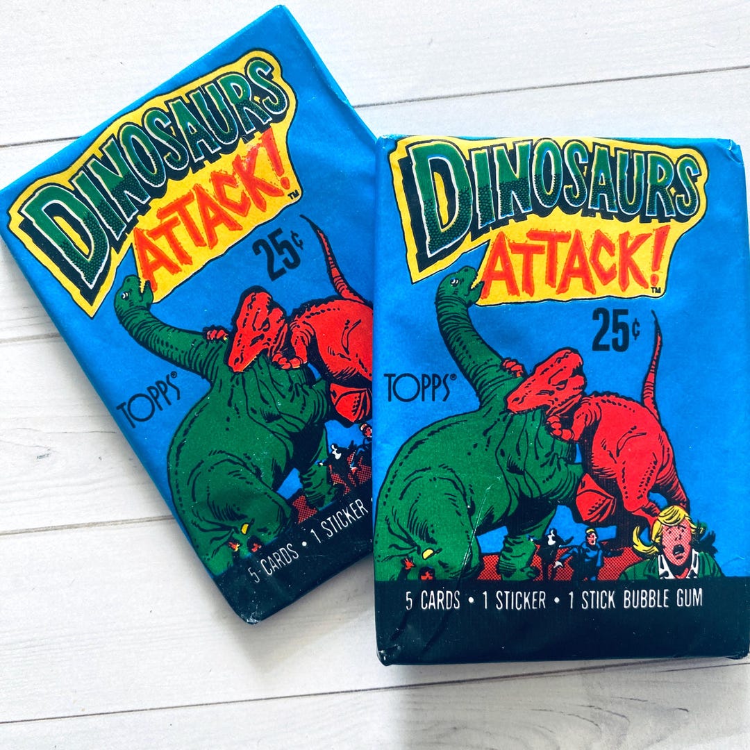Vintage Dinosaurs Attack! Wax Pack - 1 Pack - Junk Journal, Paper ...